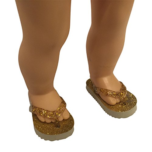 18" Doll Flip Flops Gold Glitter – The New York Doll Collection